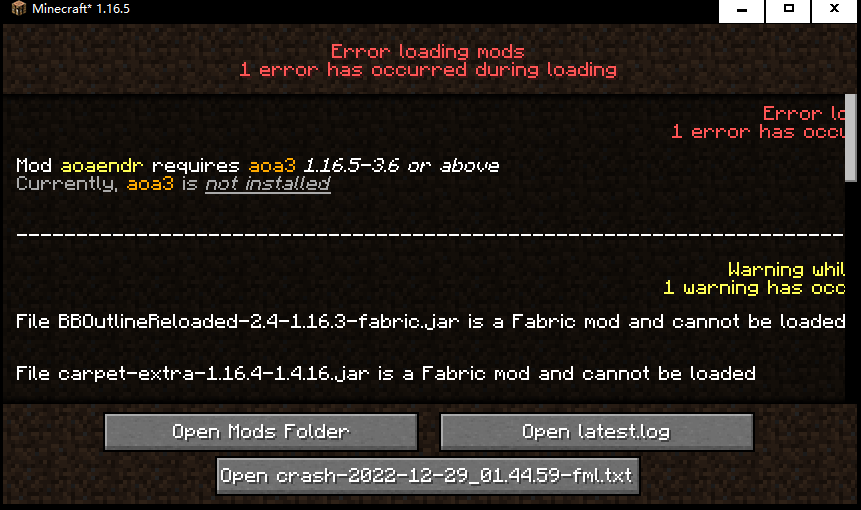 常见崩溃的解决（欢迎补充） | Discovering-Minecraft